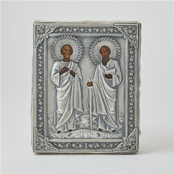 Semyon Galkin | Russian Silver Icon of Saints Peter and Paul | MutualArt