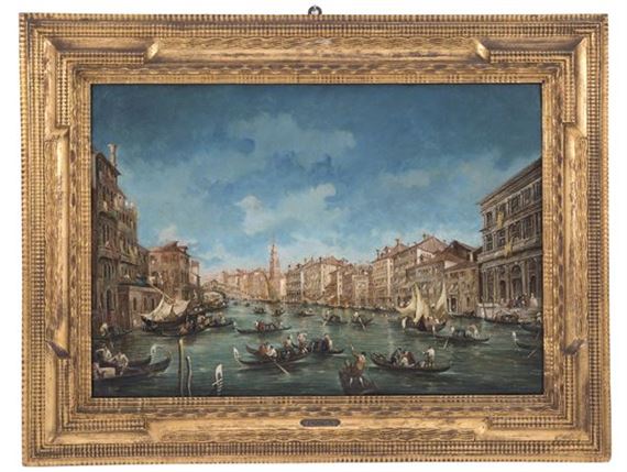 Giuseppe Ponga | VIEW OF THE GRAND CANAL TOWARDS THE RIALTO BRIDGE ...