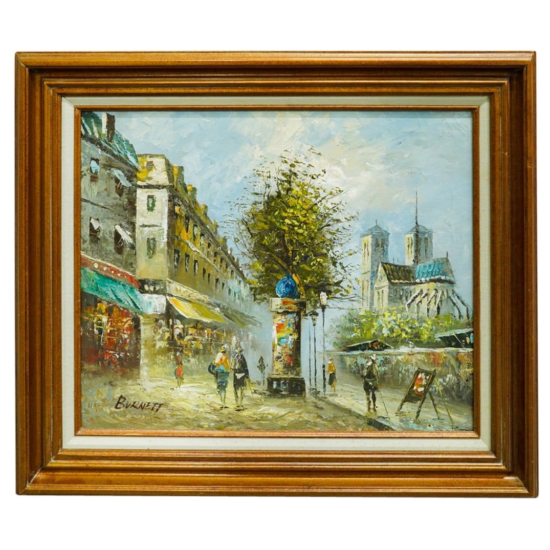 Caroline Burnett | Parisian Street scene of several people strolling ...