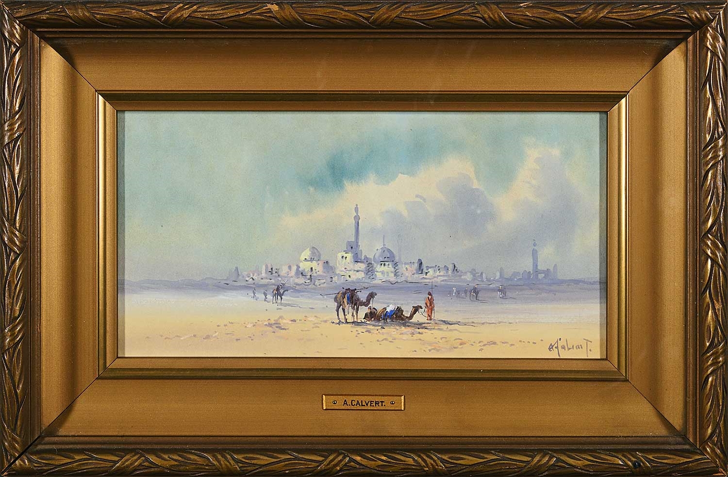 A. Calvert | Untitled - Desert Scene with Camels | MutualArt