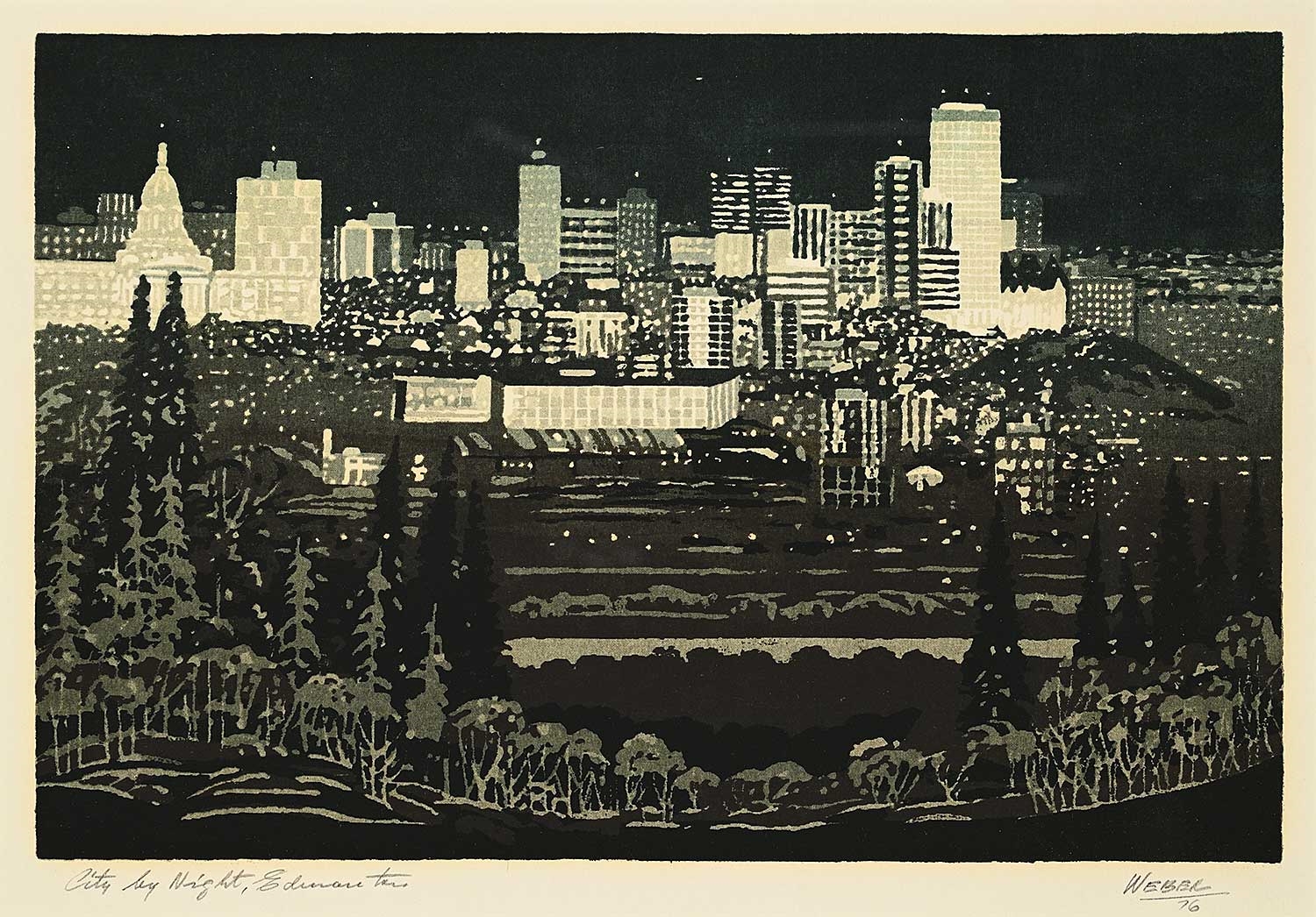 George Weber | City by Night, Edmonton (1976) | MutualArt