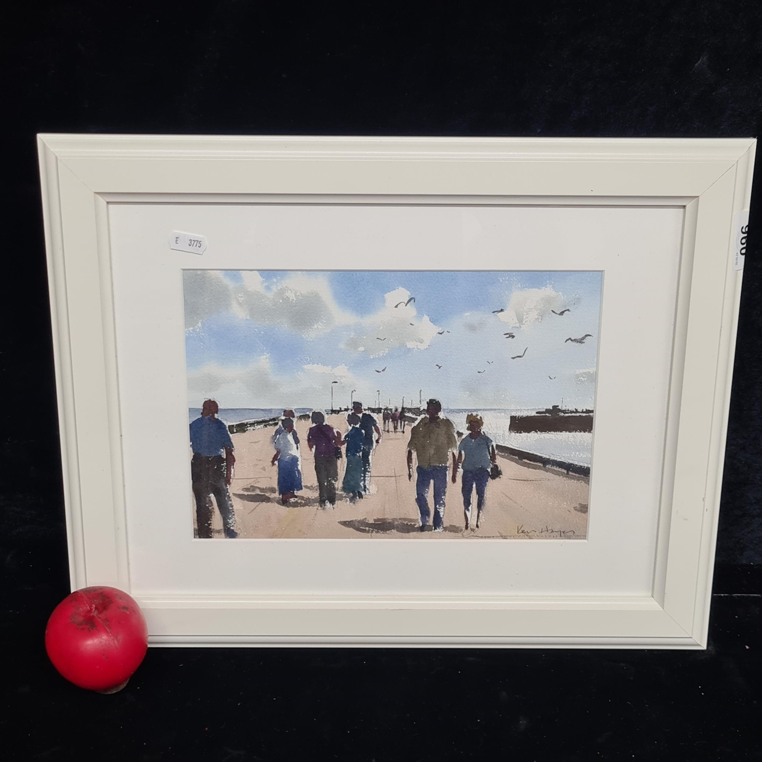 Ken Hayes | A busy pier with dark figures set against bright coastal ...
