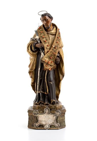 Sicilian School, 17th Century | Sicilian wooden almoner depicting Saint ...