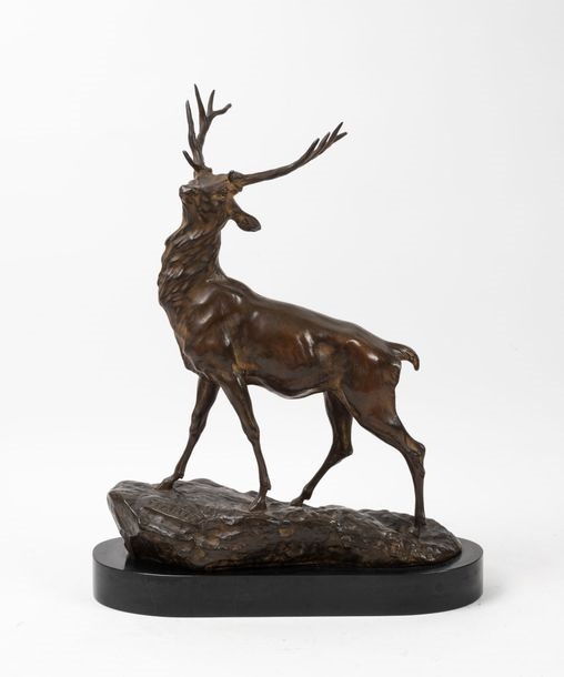 Thomas François‏ Cartier | Stag. Proof in bronze with brown patina ...