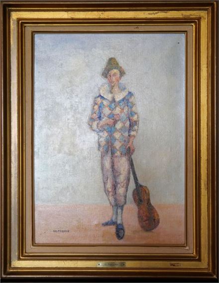 Charles Pollaci | Harlequin with a rose | MutualArt