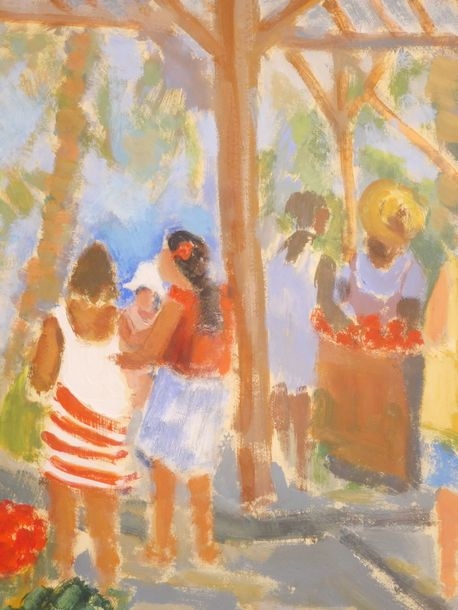 Robert Dago | Market scene in Saint-Martin (1985) | MutualArt