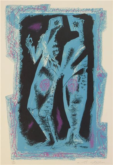 André Masson | Two Standing Blue Figures (1966) | MutualArt