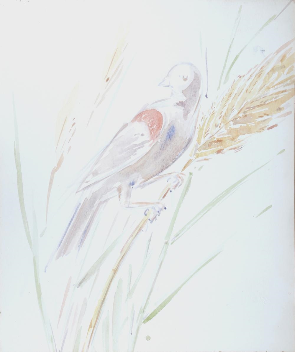 Charles Blaze Vukovich | BIRD IN WHEAT BRANCH (Circa 1980) | MutualArt