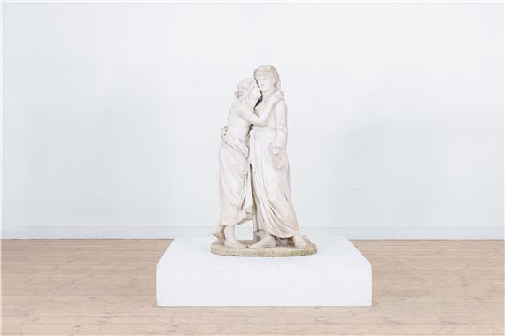 Henry Wiles | Ruth and Naomi a marble sculpture signed Henry Wiles ...