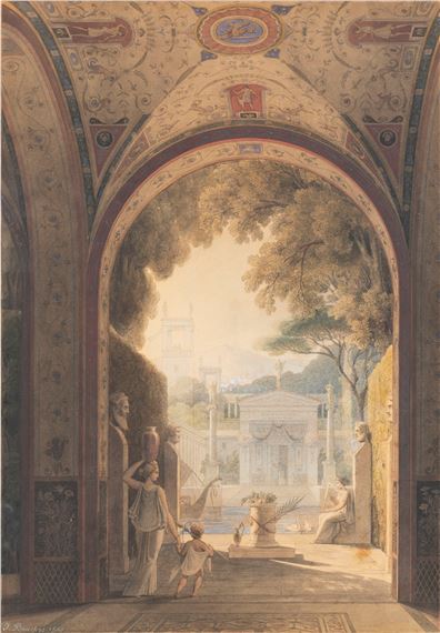 Jules Frederic Bouchet | Study for a classical city view (1853) | MutualArt