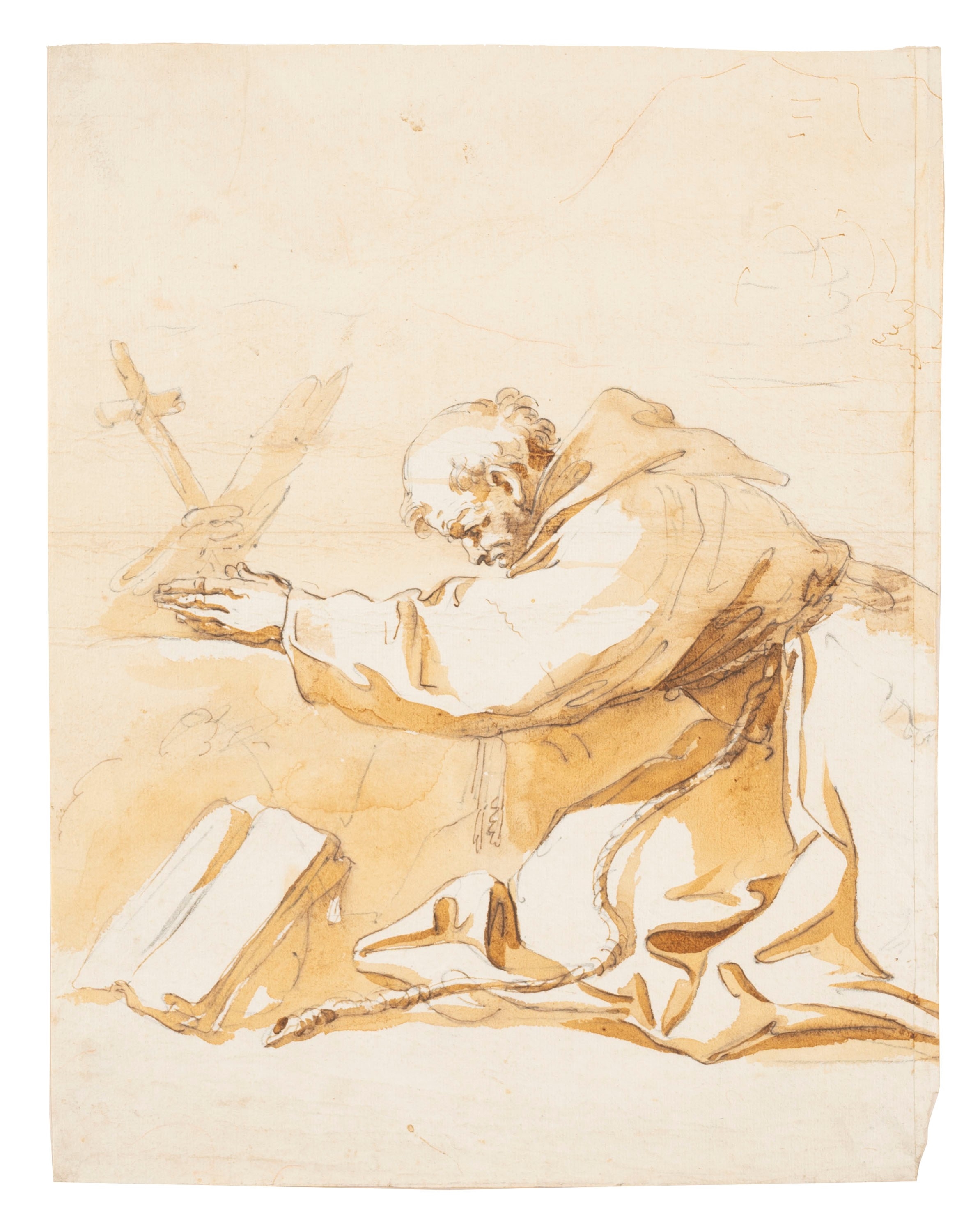 French School, 18th Century | Friar in prayer | MutualArt