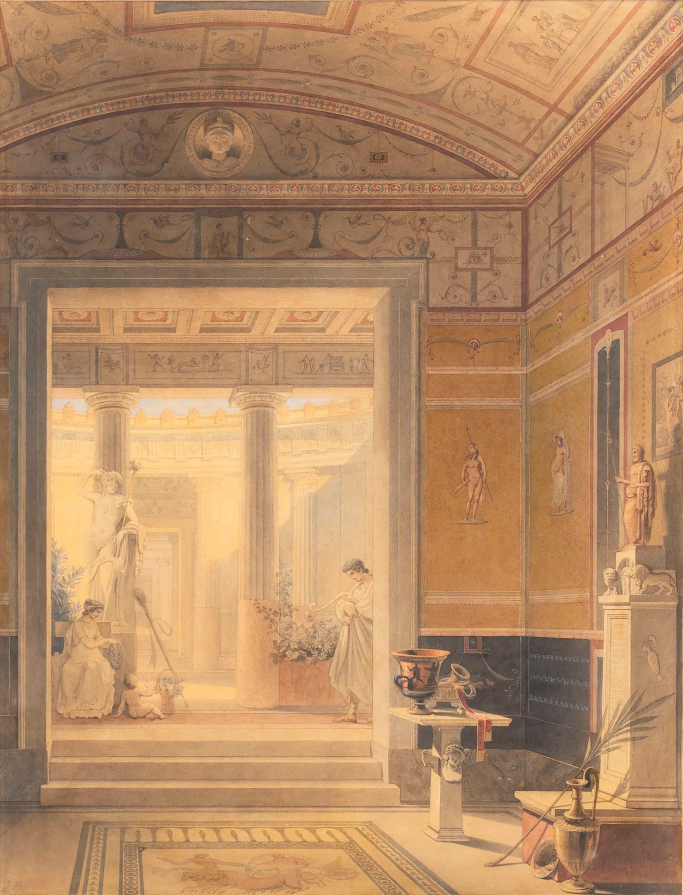 Jules Frederic Bouchet | Tablinum of a Pompeian villa (1850) | MutualArt