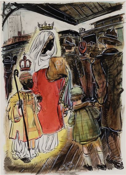 Allan Rohan Crite | Madonna Appears in the North End of Boston (1946 ...