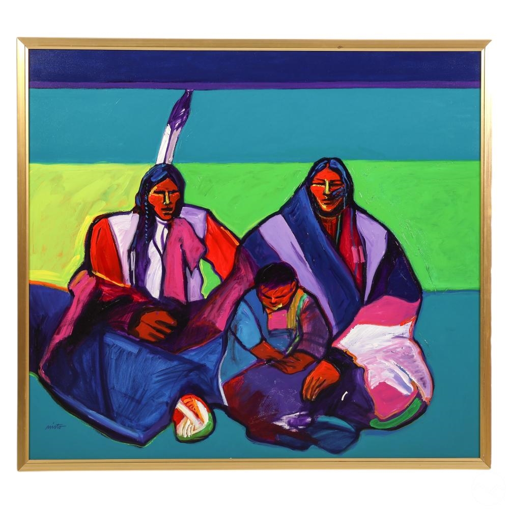 John Nieto | Young Plains Indian Family. (1985) | MutualArt
