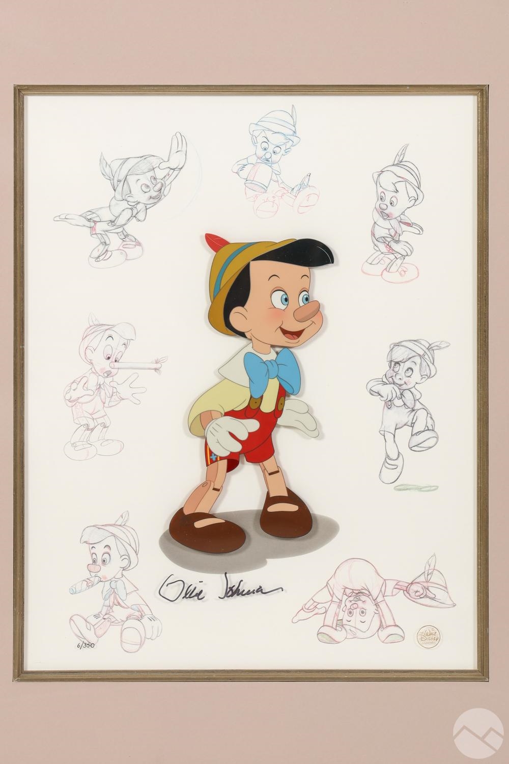 Ollie Johnston | Walt Disney Pinocchio Animation Cel w/ COA SIGNED ...