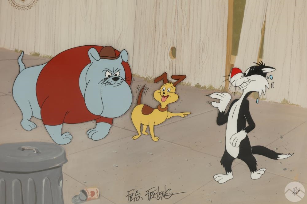 Friz Freleng | Sylvester Spike & Chester TV Animation Cel SIGNED (1992 ...
