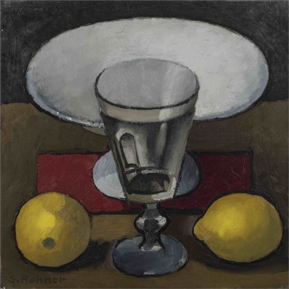 Georges Rohner | Glass, cup and two lemons (1993) | MutualArt