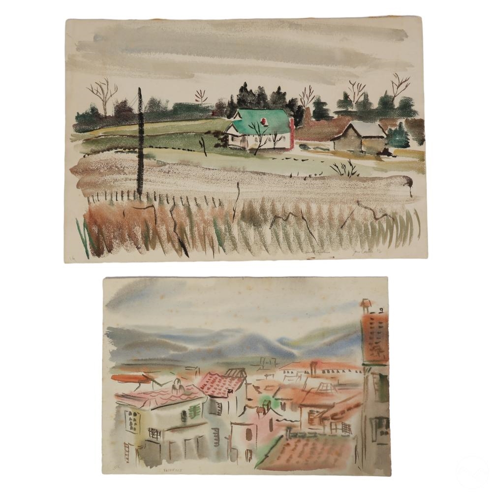 Jane Downs Carter | Jane Carter 1918-2005 Watercolor Paintings 6pc LOT ...