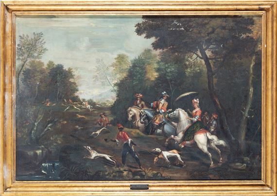 Leonie Lescuyer | Scena di caccia a corte | MutualArt