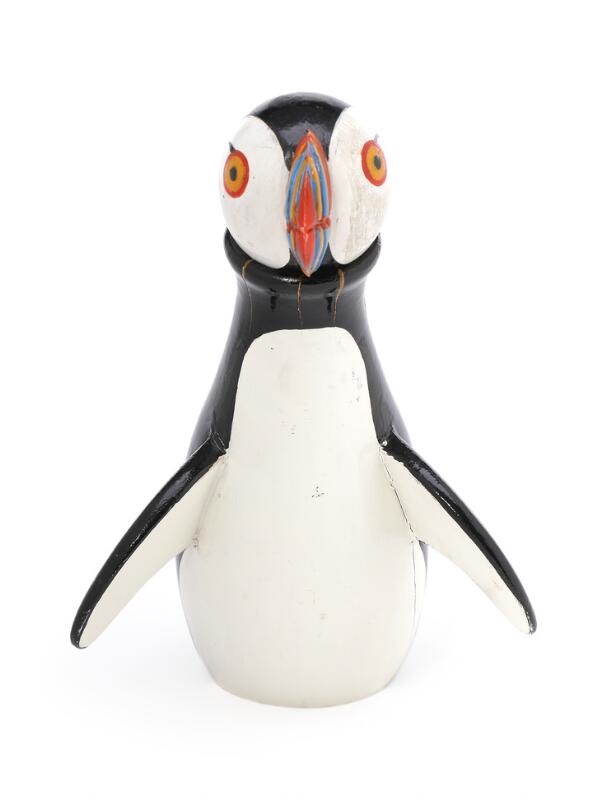 Kay Bojesen | A wooden toy puffin with painted surface and plastic beak ...