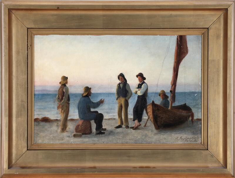 Hermann Carl Siegumfeldt | Fishermen at Hornbæk Beach | MutualArt
