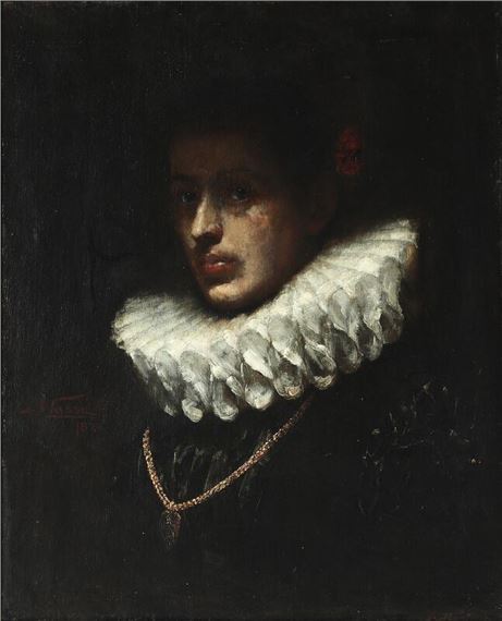 Wasse Arthur | Portrait of a gentleman wearing a white collar (1881 ...