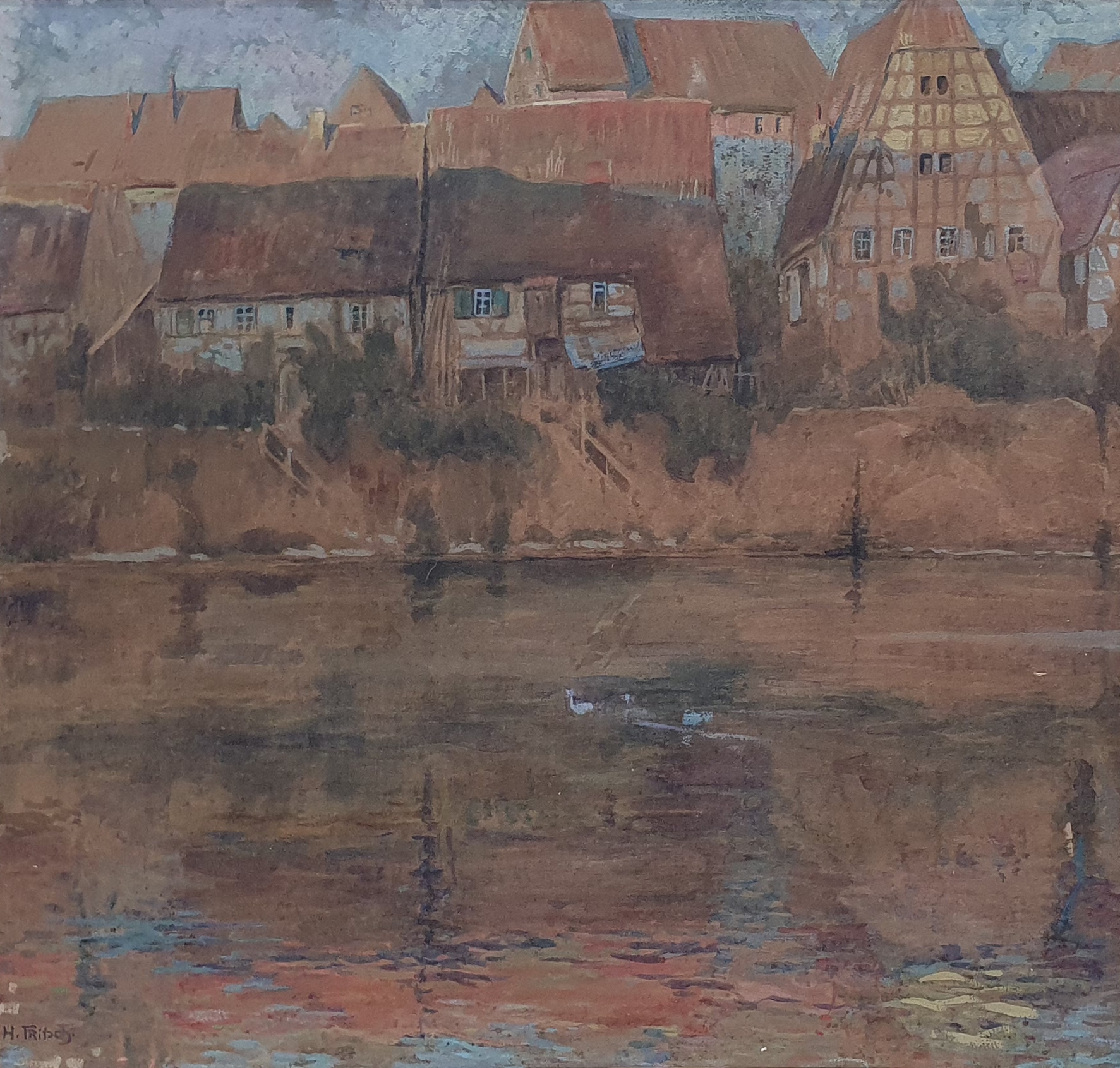 Hans Fritsch | 'Dorfansicht im Neckarland' (1916) | MutualArt