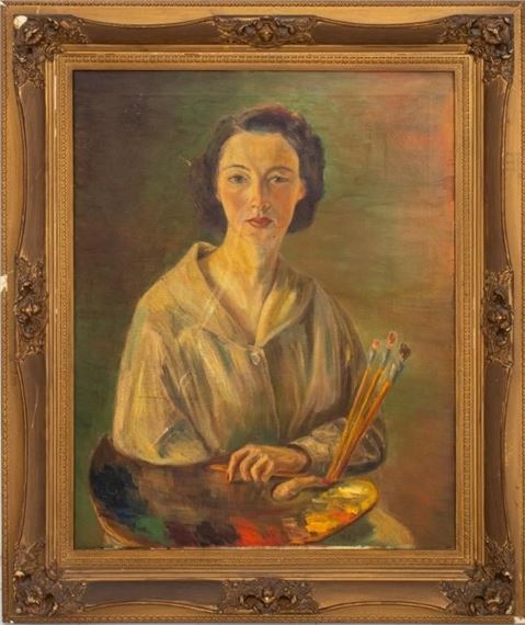 British School, 19th Century | British School Portrait of a Female Artist Oil (1950) | Compare ...