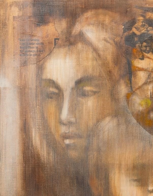 George Michaud | George Michaud 3 Minus 1 Collage on Canvas | MutualArt