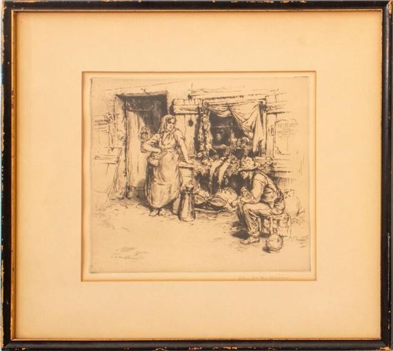 Arthur Heintzelmann | Arthur Heintzelman Market Scene Etching | MutualArt