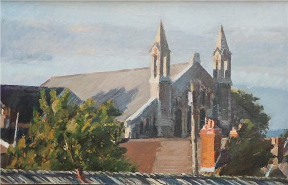 Mark Samuel | Mark Samuel Church Pontcanna Oil on board 56 x 36cm ...