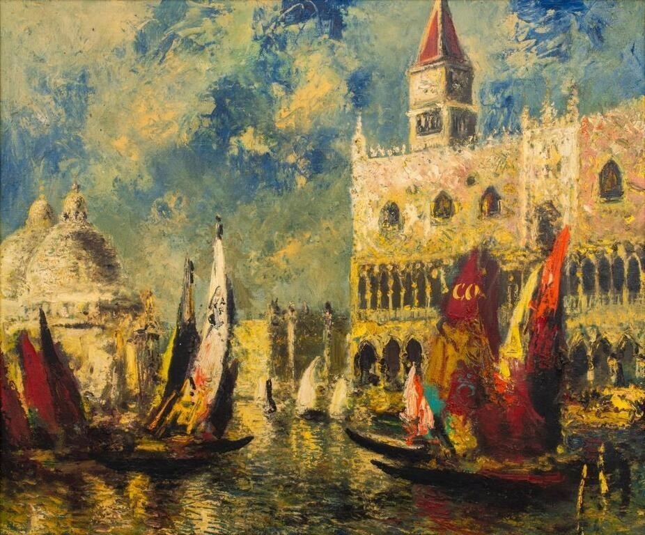 Ludolfs Liberts | After Ludolfs Liberts View of Venice Oil on Canvas ...