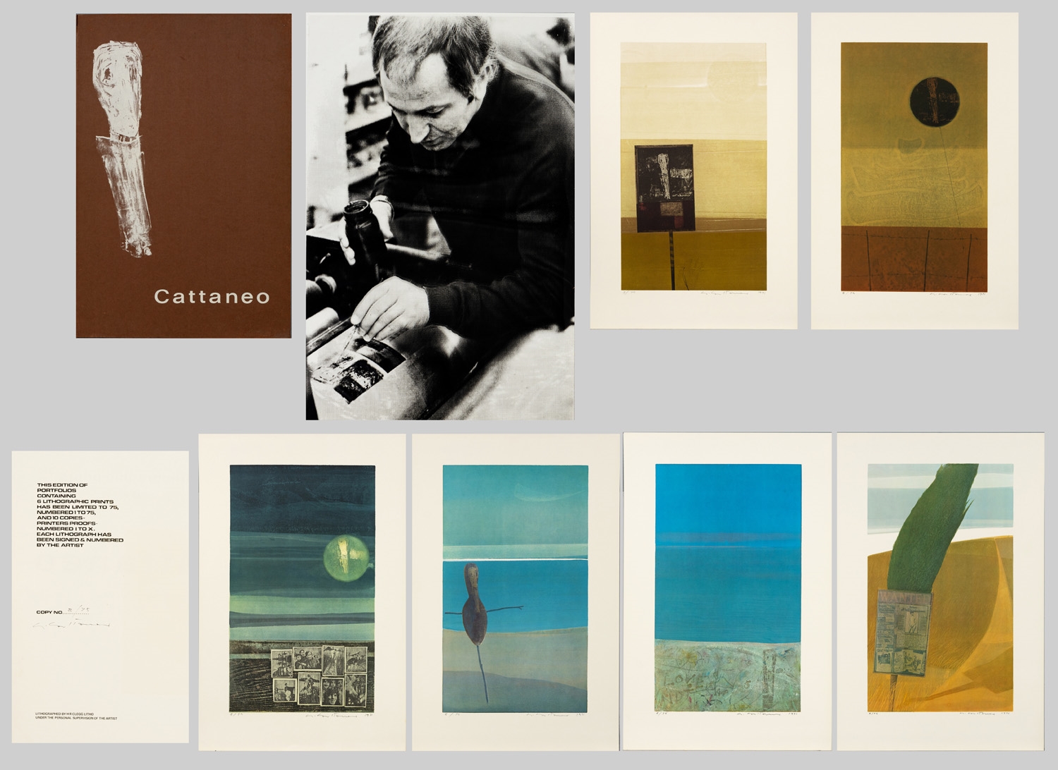 Giuseppe Cattaneo | portfolio with six colour lithographic prints on ...