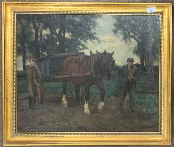 Geoffrey Mortimer | A Shire Horse and cart is led through a country ...