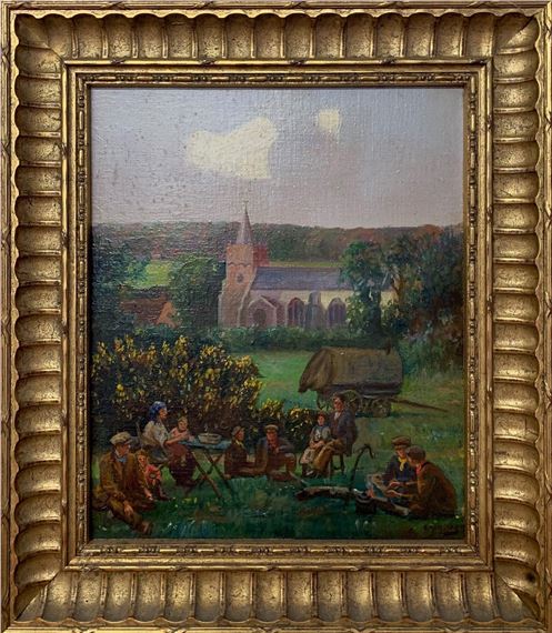 Geoffrey Mortimer | Travellers sit and converse in rural landscape ...