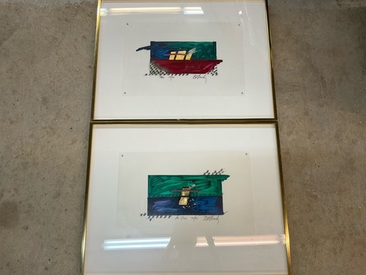 Barbara Brody | Two Barbara Brody Mixed-Media Abstracts | MutualArt