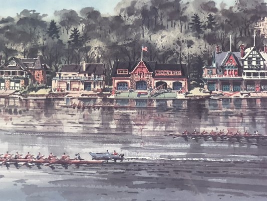 William Ressler | William Ressler Boat House Row Lithograph | MutualArt