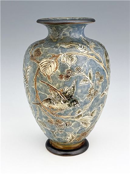 Edwin Martin | a stoneware brambles and birds vase (1899) | MutualArt