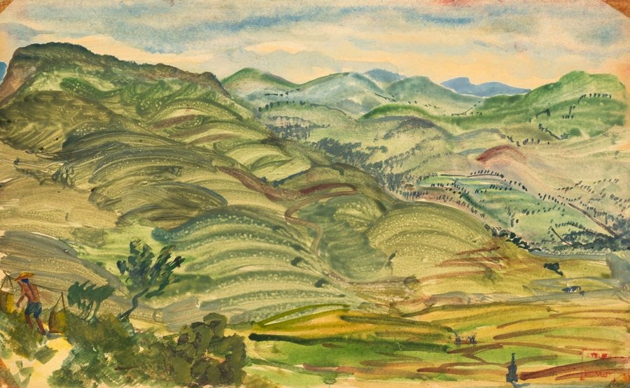 Aleksandr Yevgeniyevich Yakovlev | On the left, a water carrier climbs ...