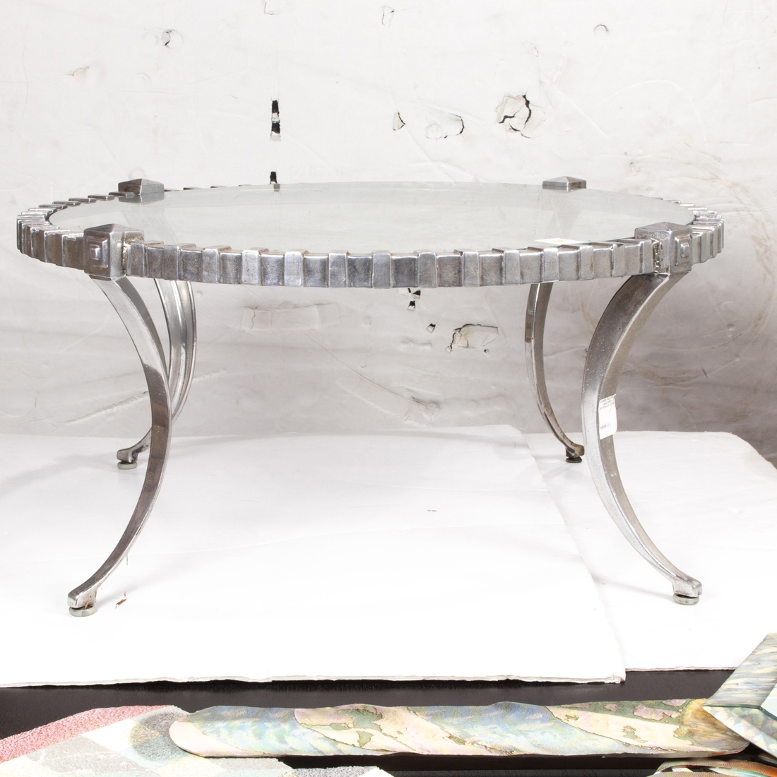 Arthur Court | A Modern aluminum and glass coffee table in the style of ...