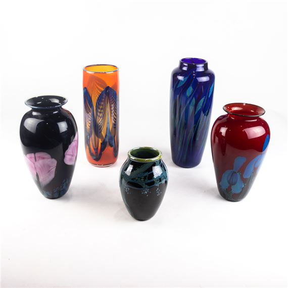 Randy Strong | Five Studio Art glass vases by Randy Strong | MutualArt