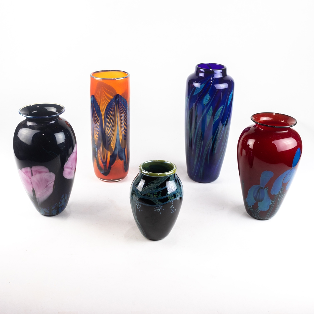 Randy Strong | Five Studio Art glass vases by Randy Strong | MutualArt
