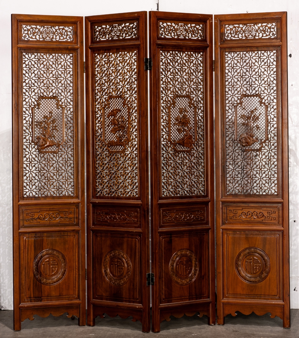 Chinese School | Chinese four-panel folding screen | MutualArt