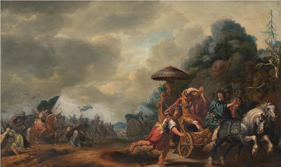 Gerrit Claesz Bleker | The Lethally Wounded King Ahab Leaves the ...