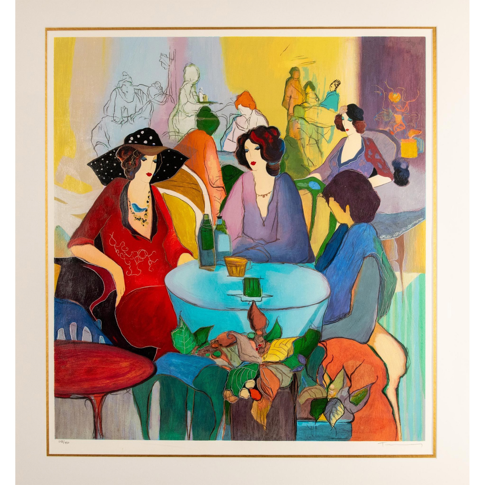 Itzchak Tarkay | Original color serigraph on wove paper entitled On the ...