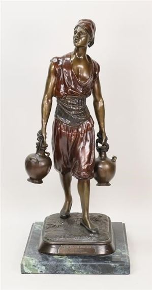 Jean Didier Début | 1824-1893). Patinated bronze sculpture of a man ...