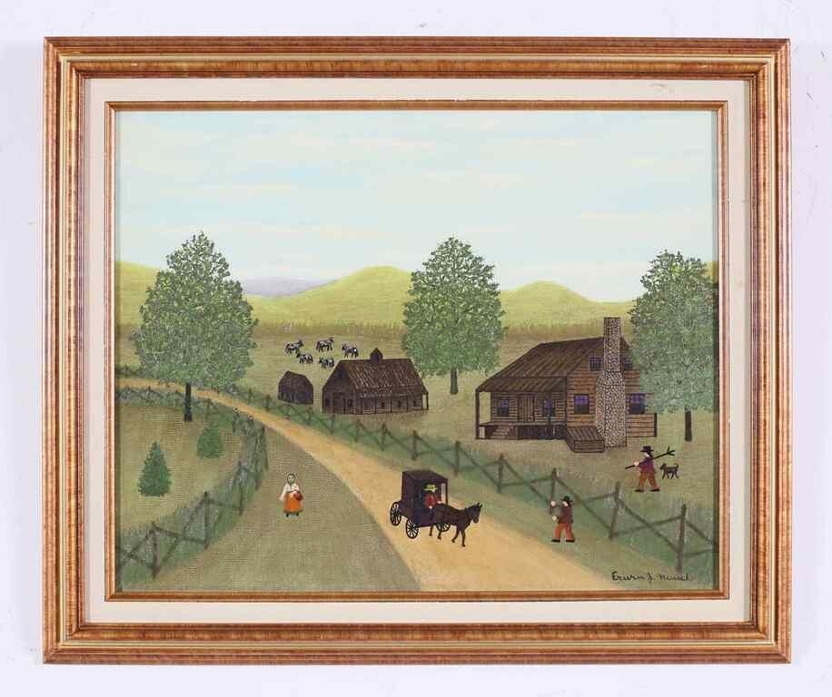 Erwin J. Neusch | Erwin J. Neusch Folk Art Oil on Canvas | MutualArt