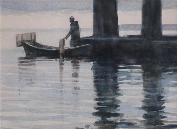 Thomas Aquinas Daly | Thomas Aquinas Daly Watercolor Boathouse Sneak ...