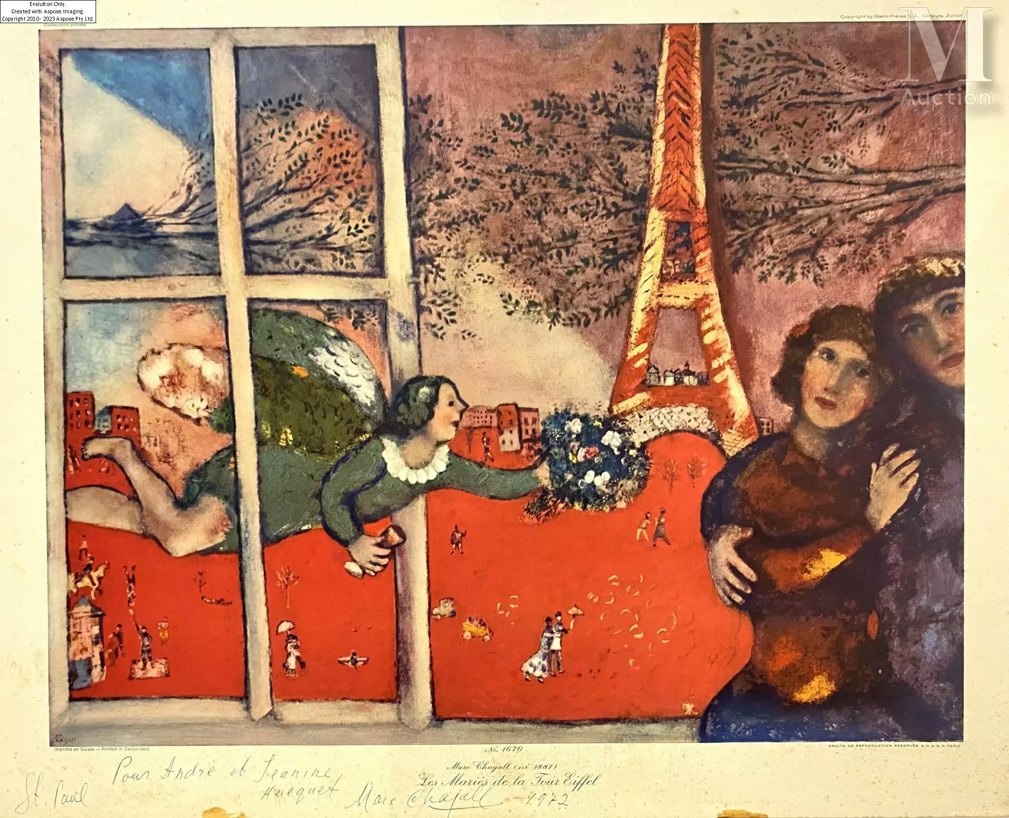 Marc Chagall | Le cheval à l'ombrelle et les amoureux sur le toit (1927 ...