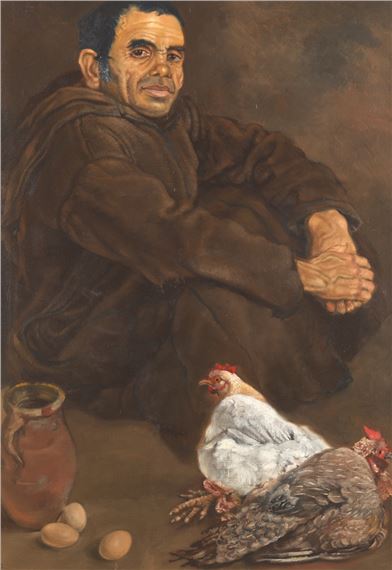 Anthony Christian Howard | Monk with chickens (1980) | MutualArt